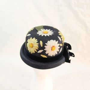 Vintage | Accessories | Vintage Blue With Daisies Womens Capulet Hat Xs ...